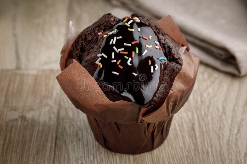 Chocolate Cake in Baking Paper Stock Photo - Image of colorful, food ...