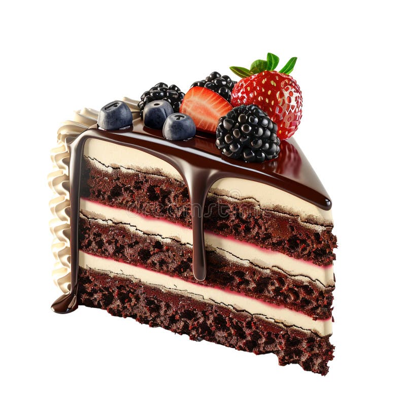 Chocolate Cake with Berries Stock Image - Illustration of confection ...