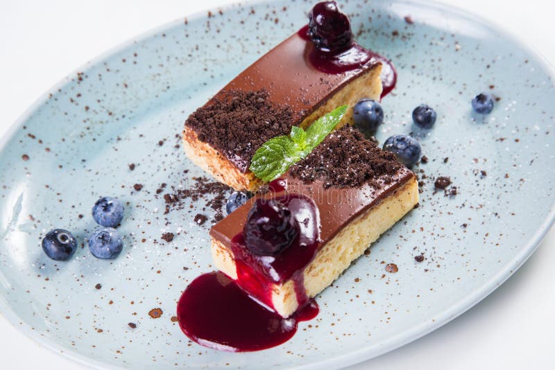 Chocolate Cake with Berries Stock Image - Image of decorated, baked ...