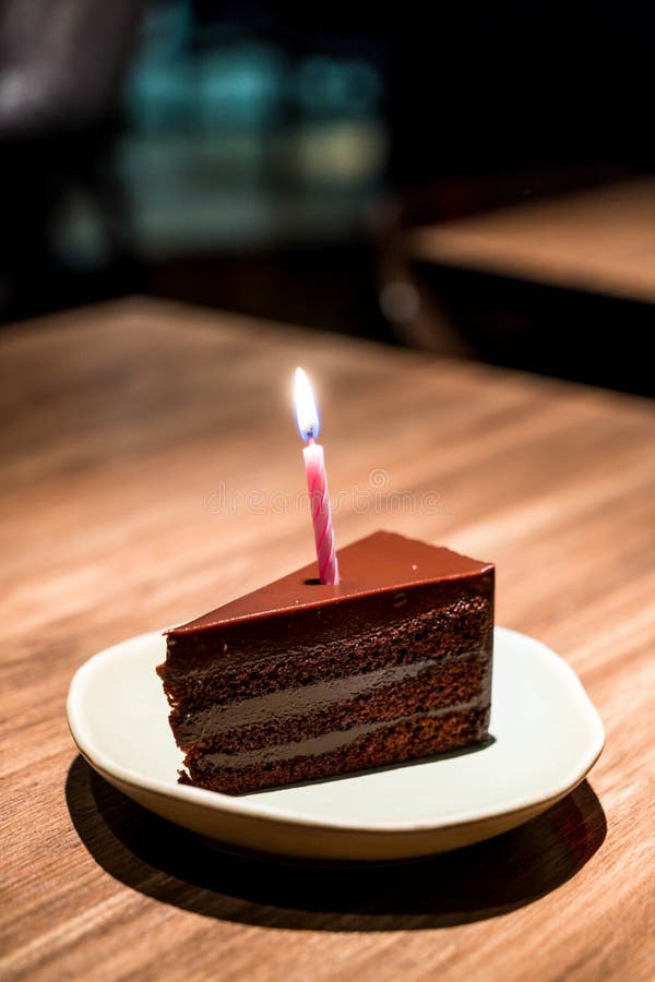 Chocolate Cake With Birthday Candle Stock Image Image Of Celebrate