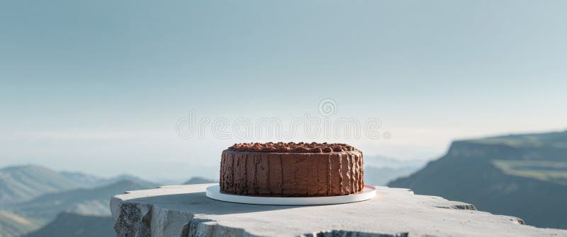 Chocolate Cake and Breathtaking Views Combined Stock Image - Image of ...