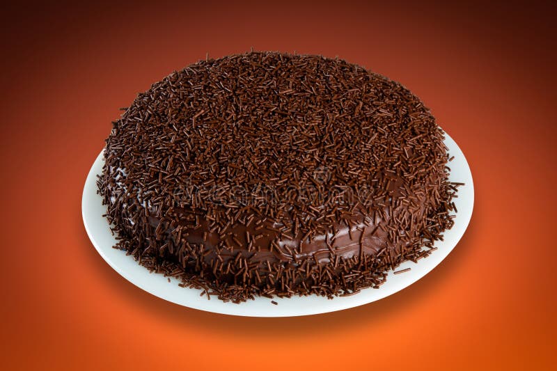 Chocolate Cake and Brigadeiro Frosting. Top View Stock Photo - Image of ...