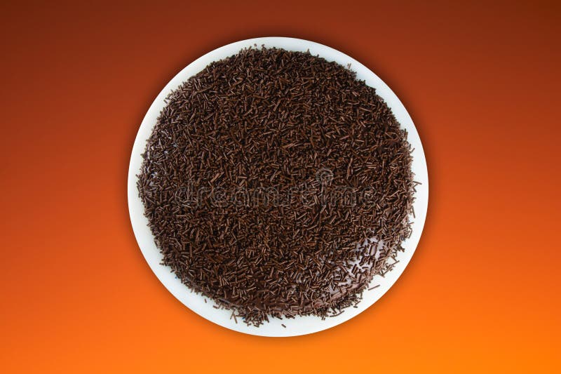 Chocolate Cake and Brigadeiro Frosting. Top View Stock Image - Image of ...