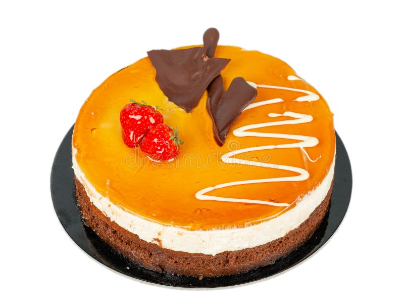 Chocolate Cake with Caramel on Top. Stock Photo - Image of happy ...