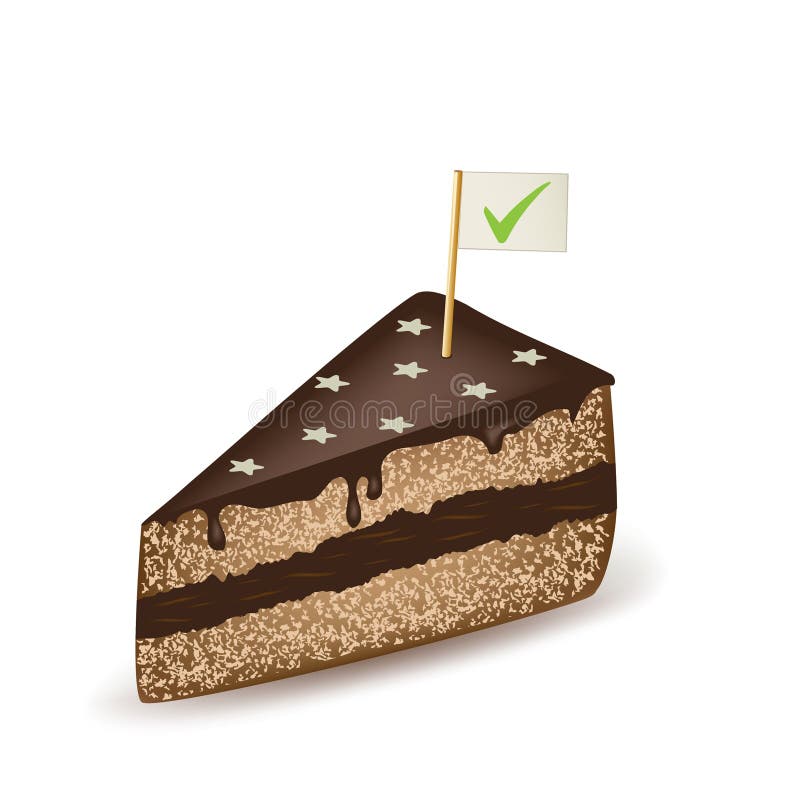 Chocolate Cake with Check Mark Flag Stock Illustration - Illustration ...