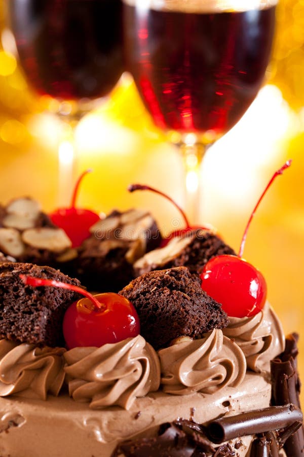 Chocolate cake stock image. Image of food, dessert, anniversary - 102263937