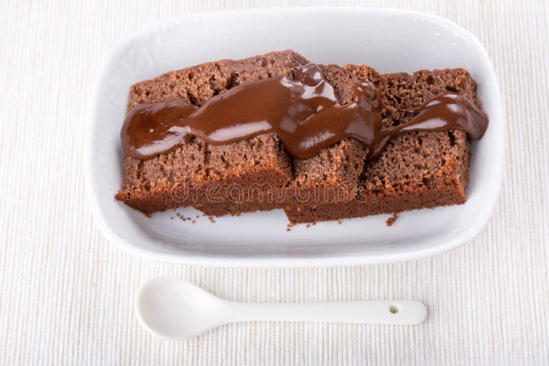 Chocolate Cake with Chocolate Topping Stock Photo - Image of food ...