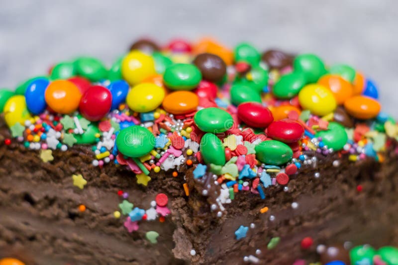 Chocolate Cake with Colorfull Decoration Stock Image - Image of sweets ...