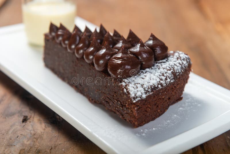 Chocolate Cake on plate stock image. Image of cream - 172354597
