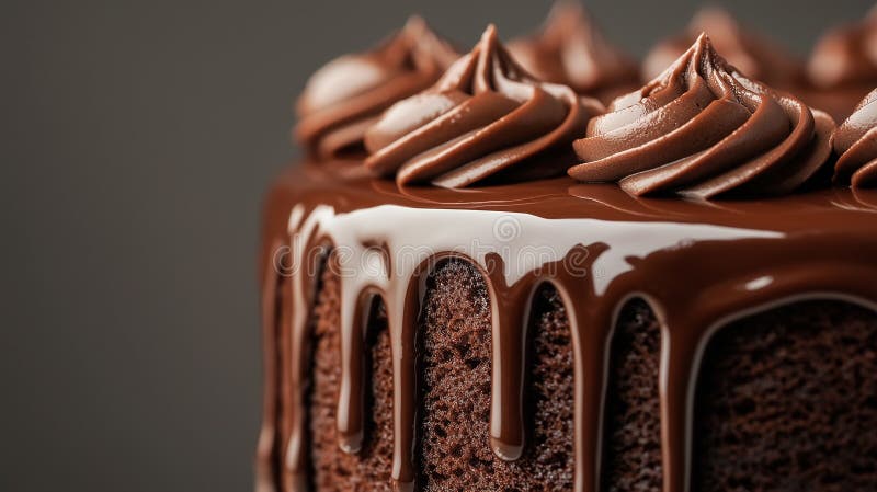 Chocolate Cake, Dripping with Rich, Dark Chocolate Ganache. the Smooth ...