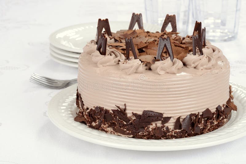 Chocolate cake with flakes stock image. Image of mousse - 27534715
