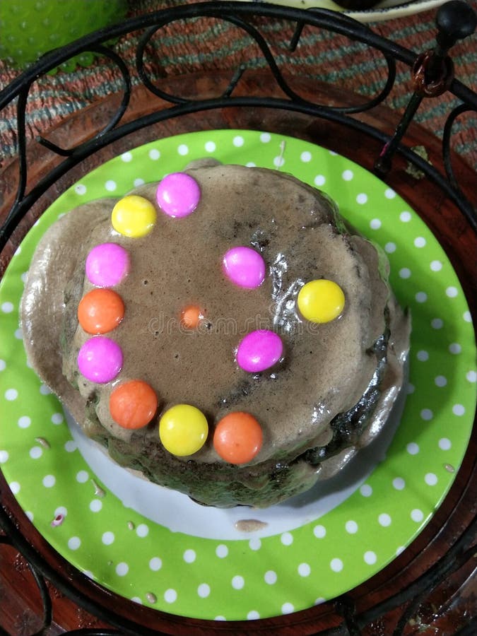 Chocolate cake with gems stock image. Image of chocolate - 190757677