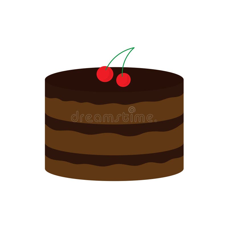 Chocolate cake icon stock vector. Illustration of atasty - 113185249
