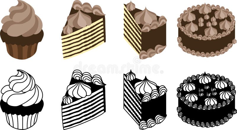 The chocolate cake icons stock vector. Illustration of item - 159239266