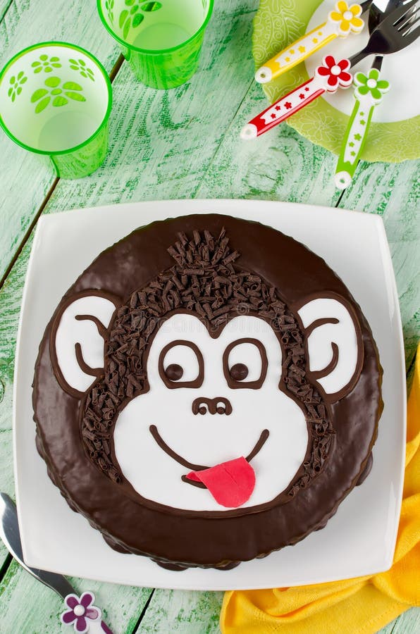 Chocolate cake Monkey stock photo. Image of brown, decorated - 61359256