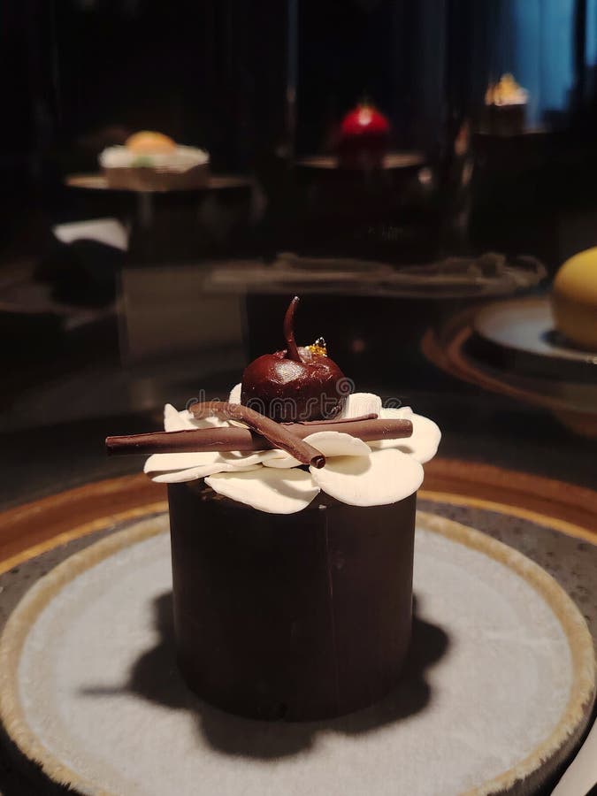 Chocolate cake pastry stock photo. Image of coffee, breakfast - 350189390