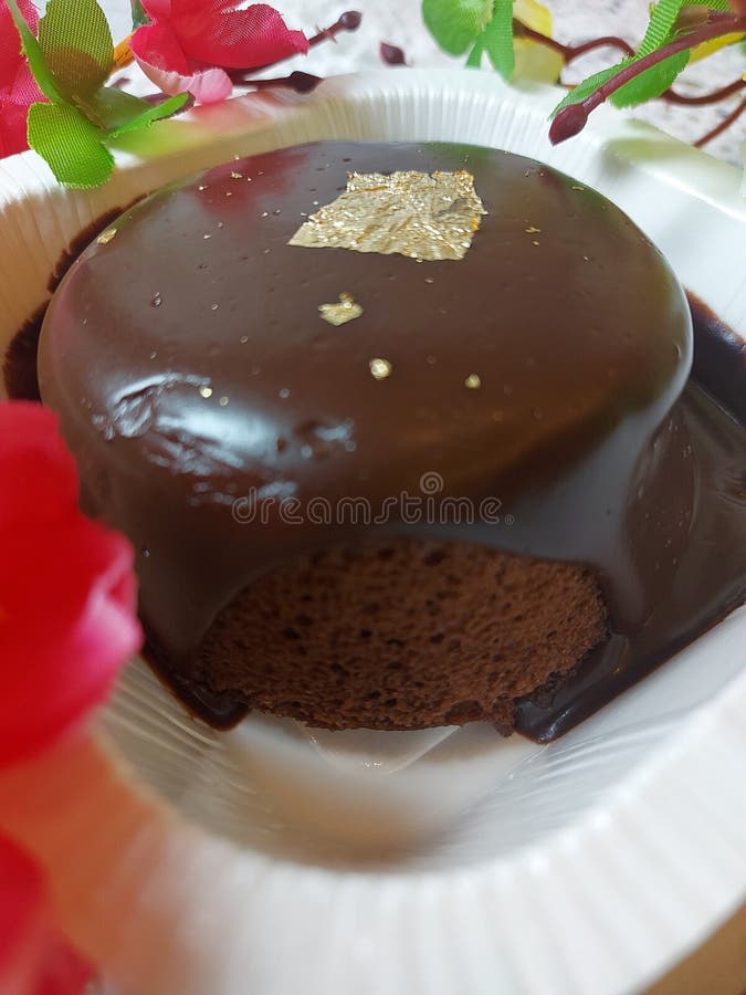 The Chocolate Cake on the Plate. Stock Image - Image of cuisine, snack ...