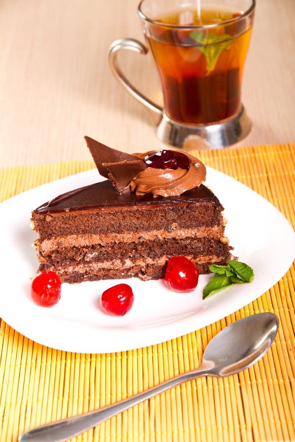 Chocolate cake stock image. Image of confectionery, dessert - 123915981