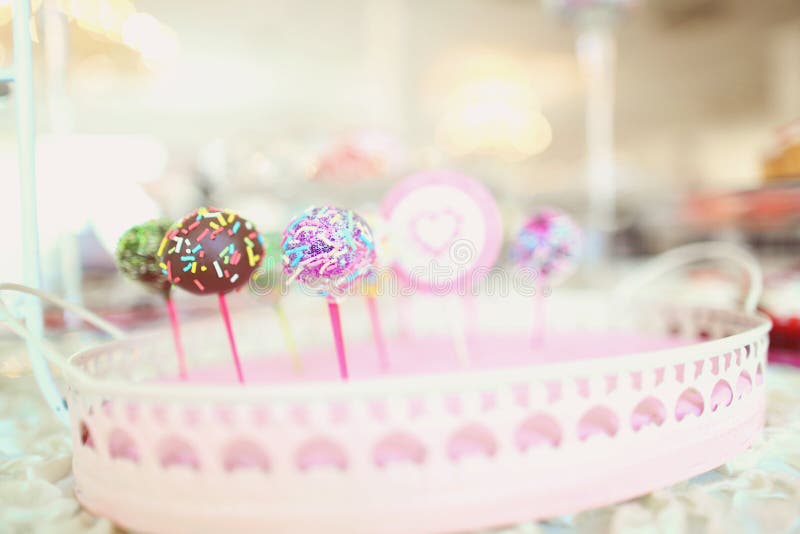 Chocolate cake pops stock image. Image of pink, chocolate - 52825115