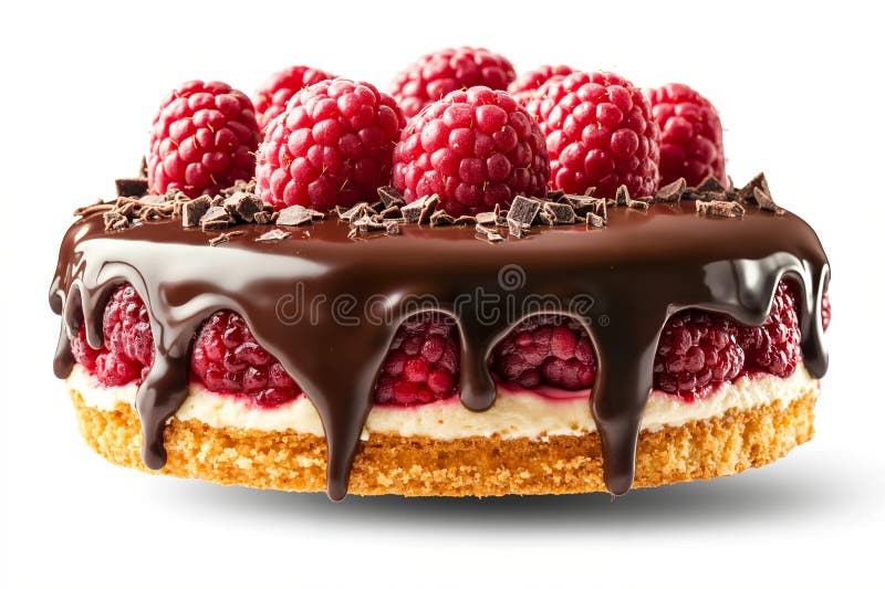 A Chocolate Cake with Raspberries on Top of it Stock Photo - Image of ...