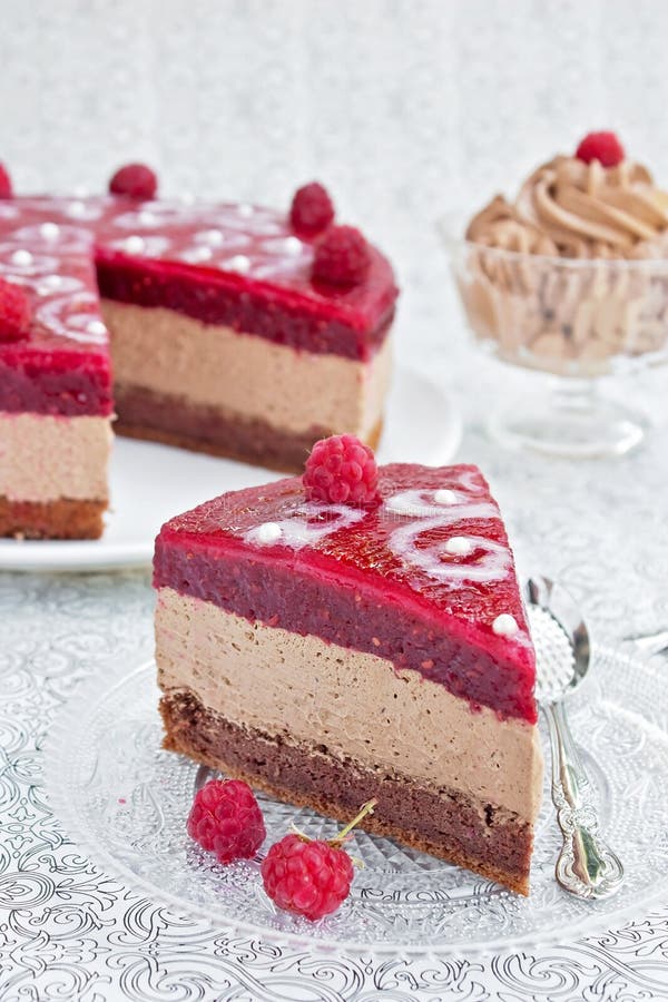 Chocolate Cake with Raspberry Jelly Stock Photo - Image of baker, cocoa ...