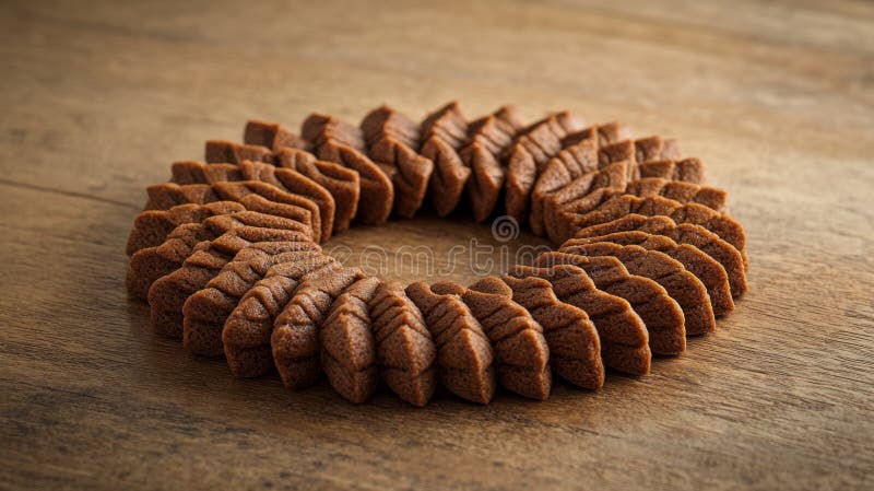 Chocolate Cake Ring on a Wooden Table Stock Illustration - Illustration ...