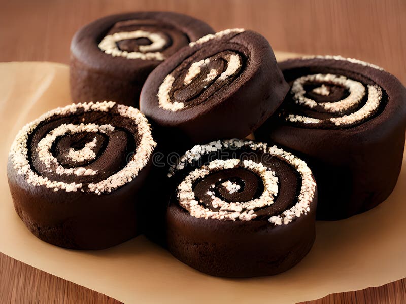 Chocolate Cake Roll with Chocolate Topping, Ai Generated Stock ...
