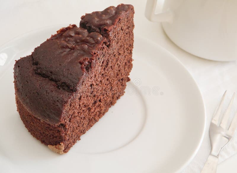 Chocolate Cake Slice at Breakfast. Stock Photo - Image of breakfast ...