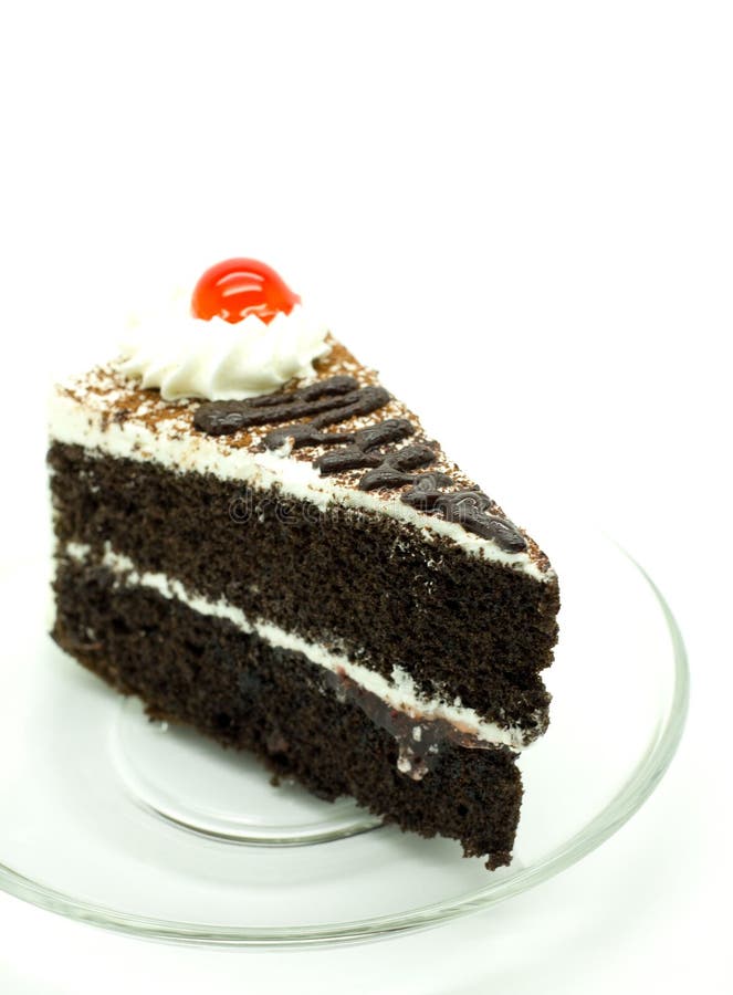 Chocolate cake slice stock photo. Image of cacao, decorated - 39056230