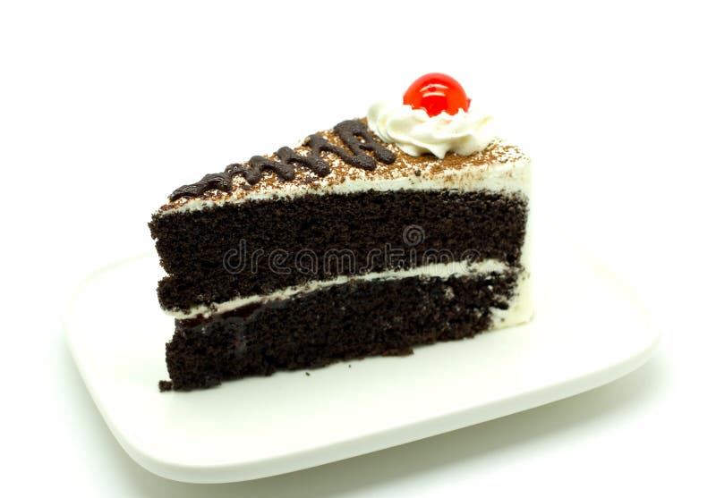Chocolate Cake Slice on Plate Stock Image - Image of cacao, sweet: 46020351