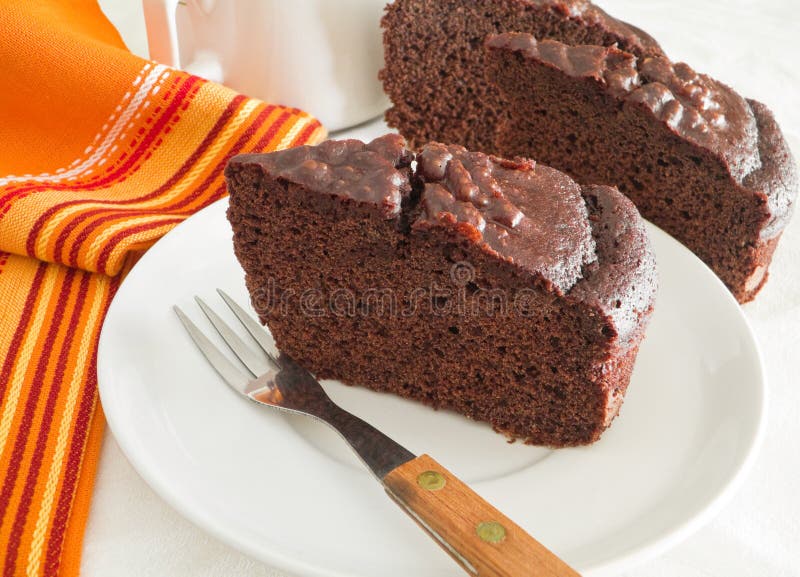 Chocolate Cake Slices at Breakfast. Stock Photo - Image of healthy ...