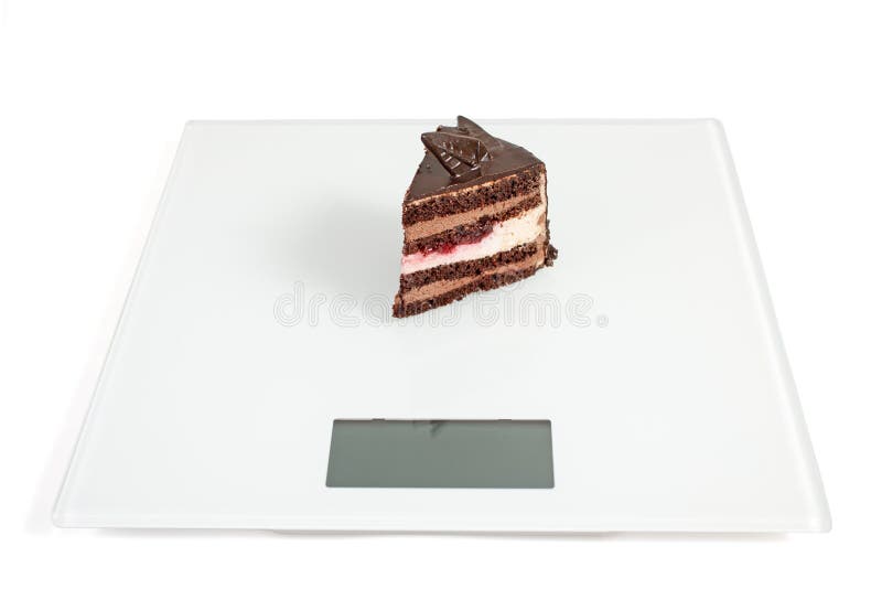 Chocolate Cake Standing on the Scales Stock Image - Image of brown ...