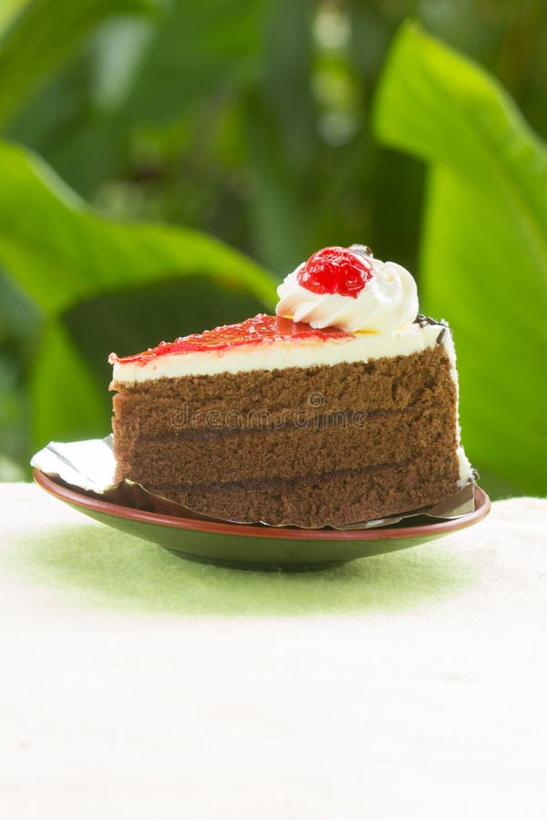 Chocolate Cake with Strawberry Jam Stock Image - Image of restaurant ...