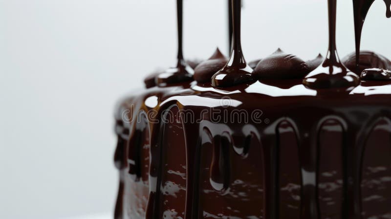 Chocolate Cake with Chocolate Syrup Stock Photo - Image of creamy ...
