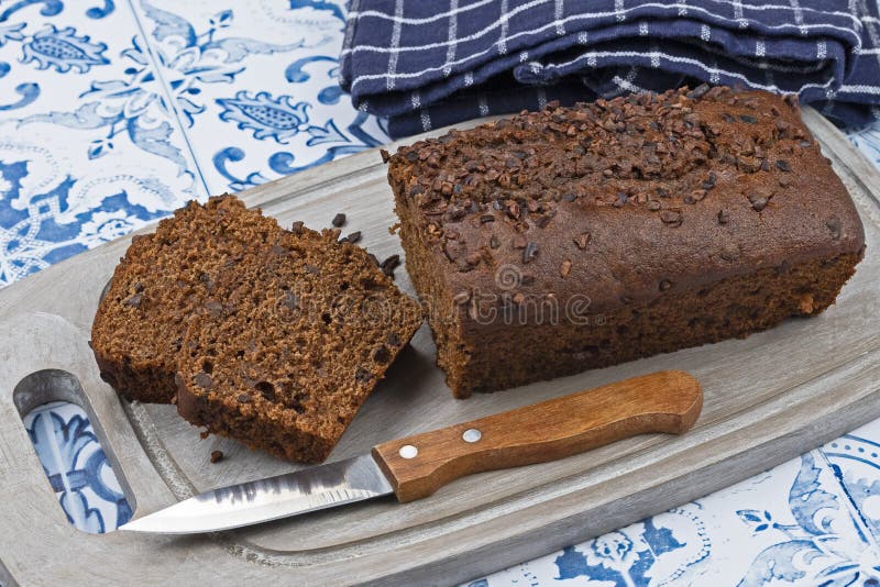 Chocolate cake on a table stock photo. Image of kitchen - 220605740