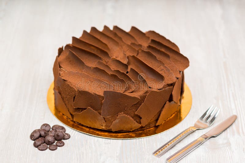 The Chocolate Cake on the Table Stock Photo - Image of cake, pastry ...
