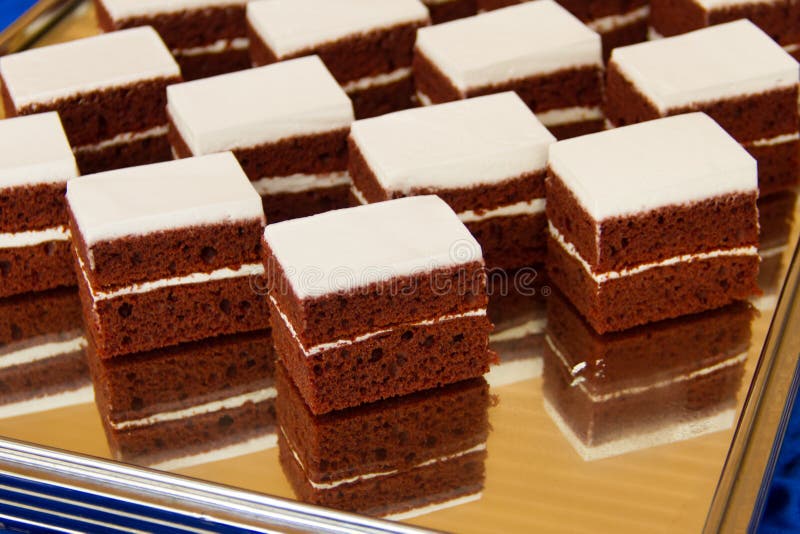 Chocolate cake on tray stock photo. Image of fresh, dessert - 94491922