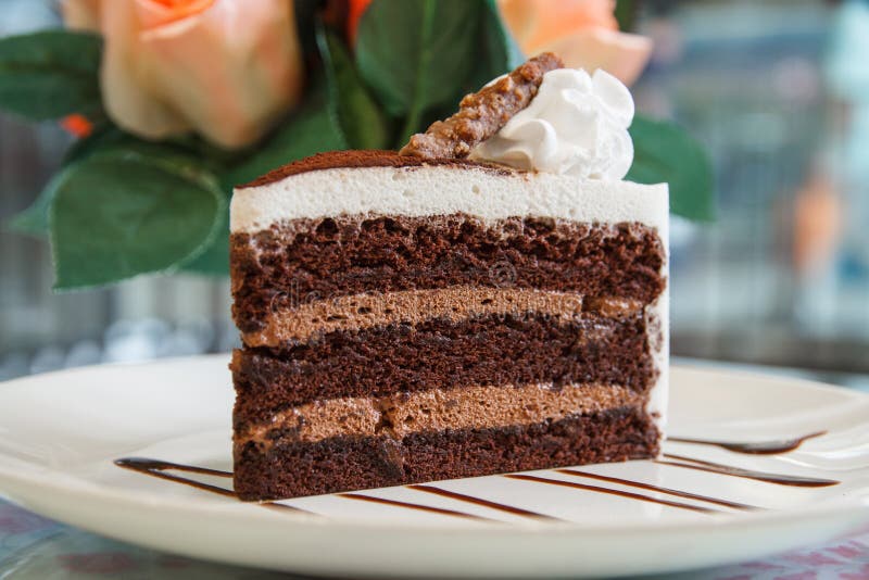 Chocolate cake stock photo. Image of creamy, cream, dark - 32523496