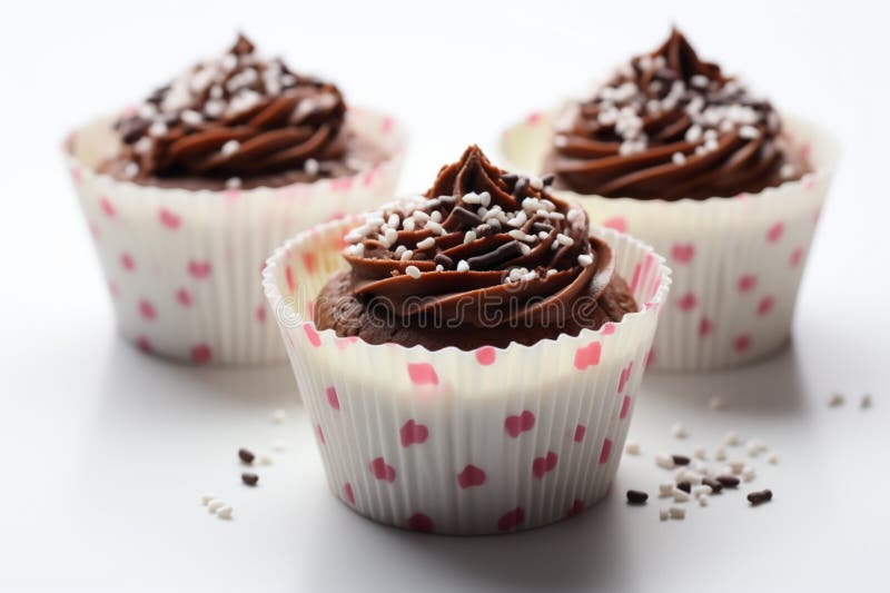 Chocolate Cakes Elegantly Presented in a Cup Against a Pristine White ...