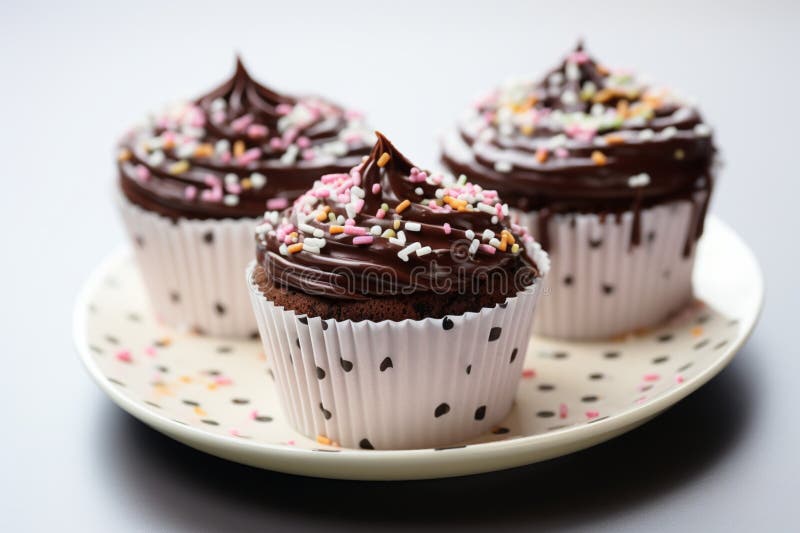 Chocolate Cakes Elegantly Presented in a Cup Against a Pristine White ...