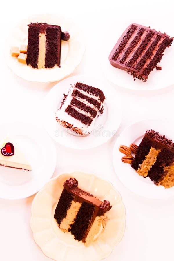 Chocolate cakes stock photo. Image of variety, dishware - 287036882