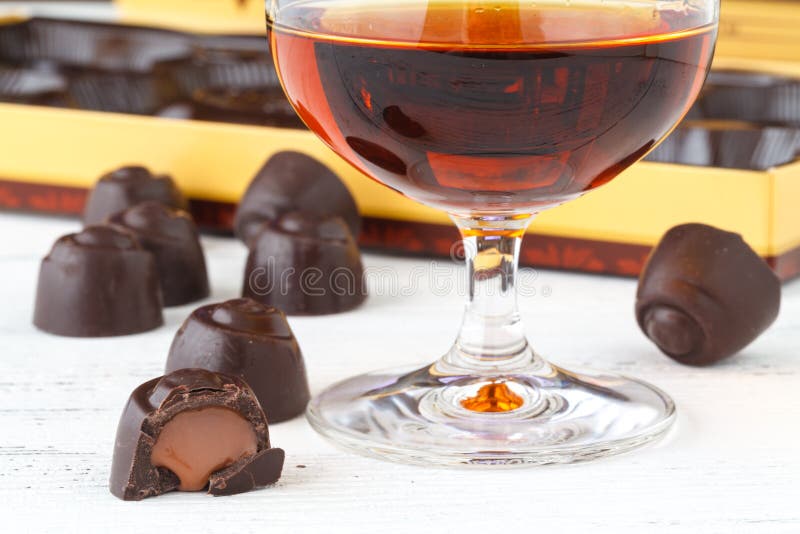 Chocolate Candies with Brandy Stock Image - Image of brown, brandy ...