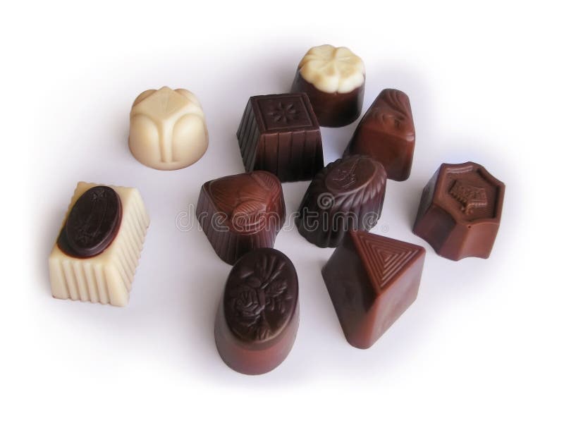 Chocolate Candies Collection Isolated Stock Image - Image of dark ...