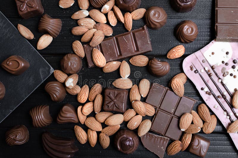 Chocolate Candies in the Different Forms and Taste Stock Photo - Image ...