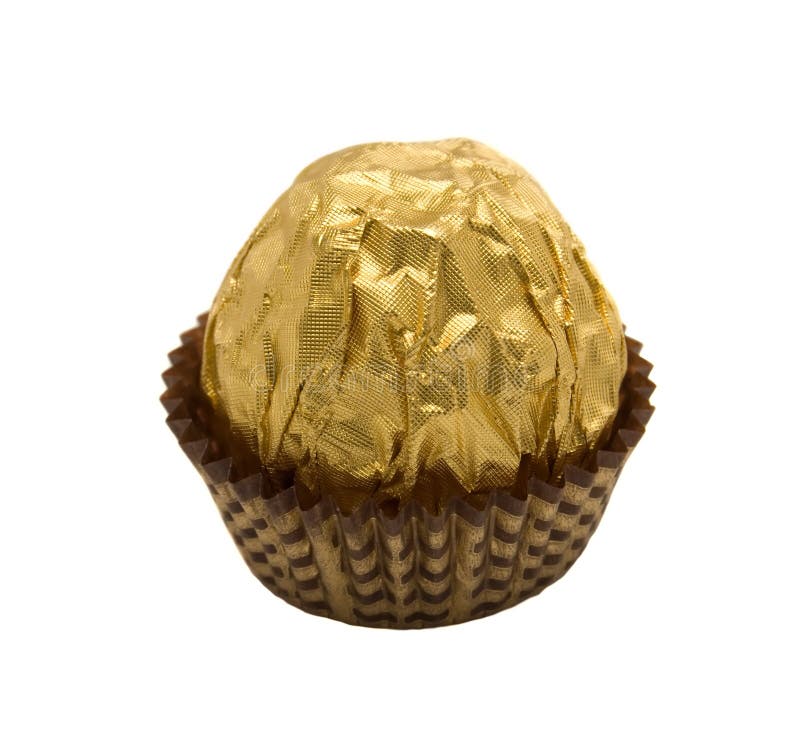Chocolate Candies Are In The Gold Wrapping Stock Image - Image of ...