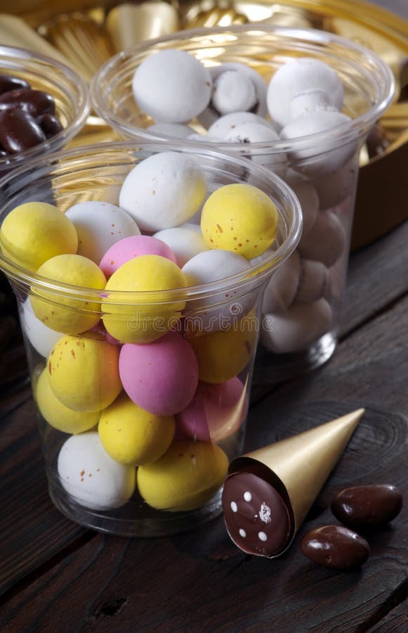 Colorful Chocolate Candies with Multi-colored Glaze Close-up Stock ...