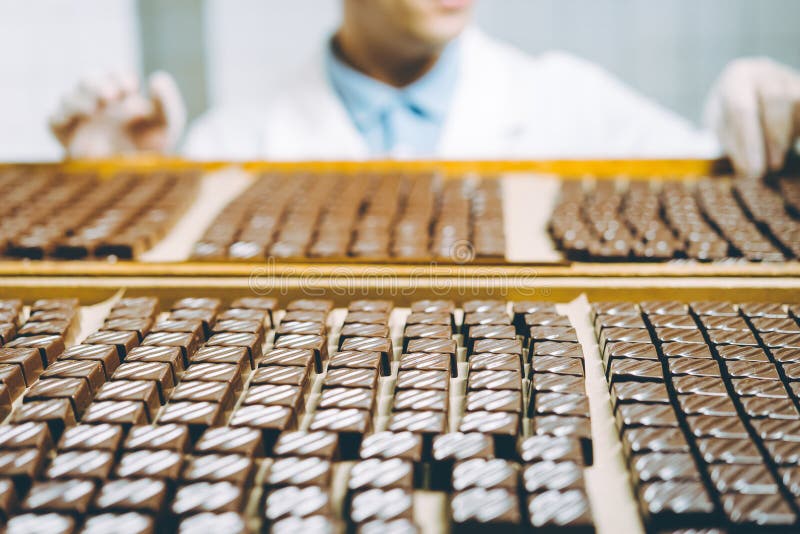 Chocolate candy making stock photo. Image of brown, product - 132045162