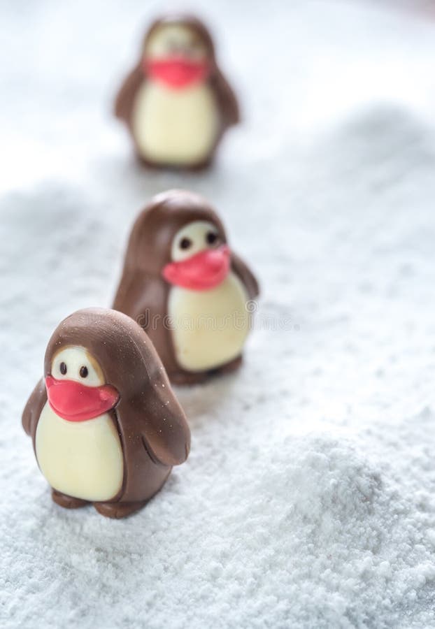 Chocolate Candies in the Shape of Penguins Stock Image - Image of ...