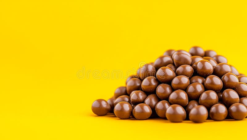 Chocolate Candies on Yellow Stock Image - Image of round, gourmet ...