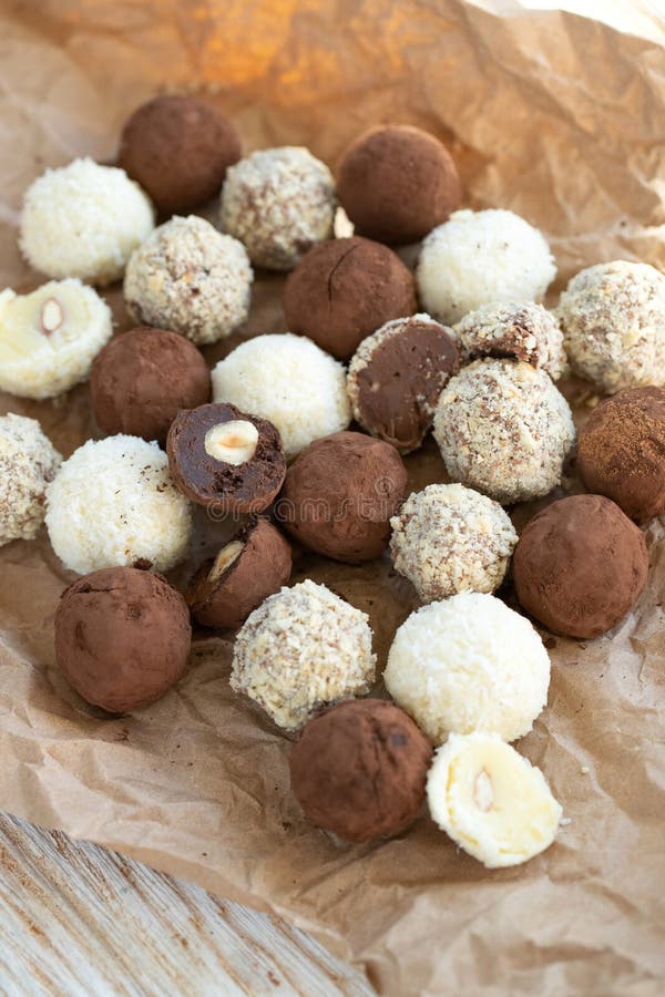 Chocolate Candy. Assorted Handmade Chocolates Stock Photo - Image of ...